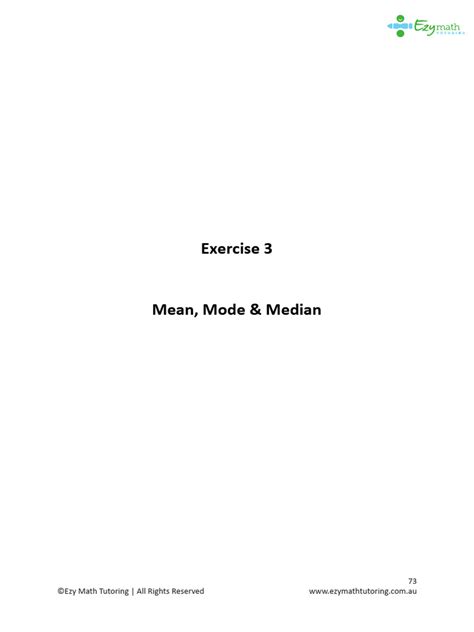 Year 7 Maths Data Mean Mode Median Questions Ch3 Ex3 Pdf