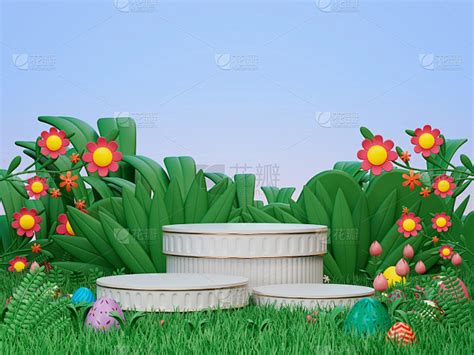 复活节当天的产品3d渲染模型展示平台
