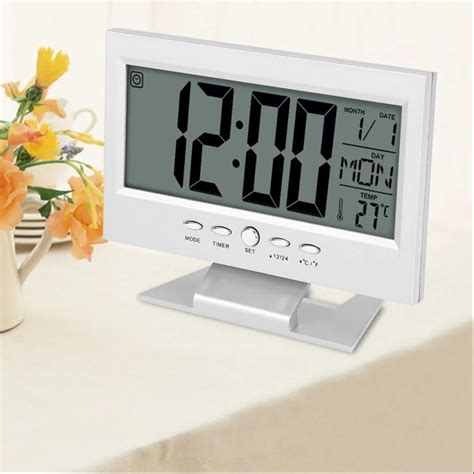 Silver Stainless Steel Digital Table Clocks For Office Shape