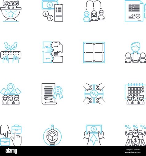 Organization Linear Icons Set Efficiency Collaboration Structured