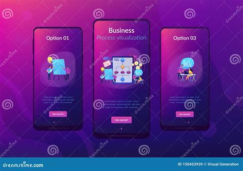 Business Process Management App Interface Template Stock Vector