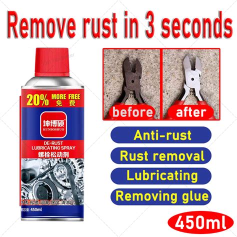 450ml Rust Remover Rust remover for motorcycle and cars Anti-Rust Lubricants Remove Rust Rust ...