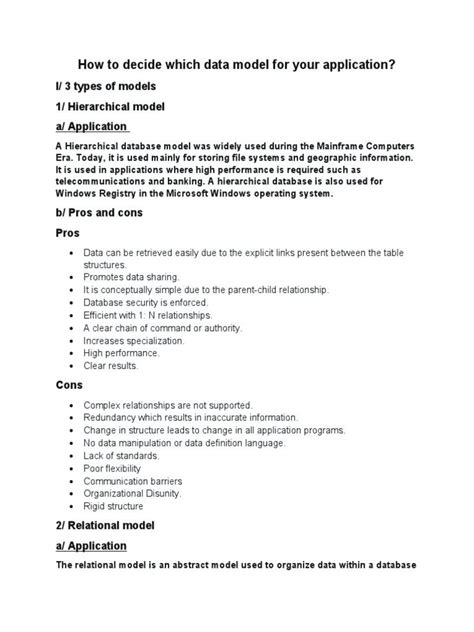 how to decide which data model for your application pdf