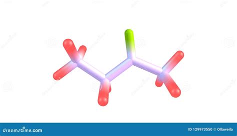 Butanone Molecular Structure Isolated On White Stock Illustration