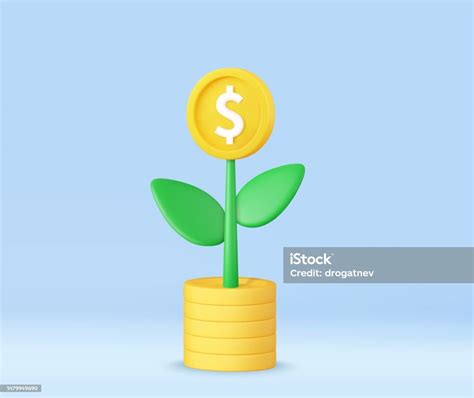 동전과 3d 돈 나무 식물 3차원 형태에 대한 스톡 벡터 아트 및 기타 이미지 3차원 형태 가격 개념 Istock
