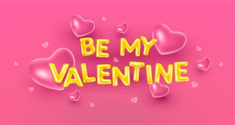 핑크 컬러 하트와 황금 단어의 벡터 낭만적 인 일러스트 레이 션은 내 발렌타인 데이입니다 사랑을 위한 분홍색 배경에 하트가 있는 편지의 3d 스타일 휴일 디자인 0명에 대한