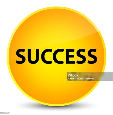 Success Elegant Yellow Round Button Stock Illustration Download Image