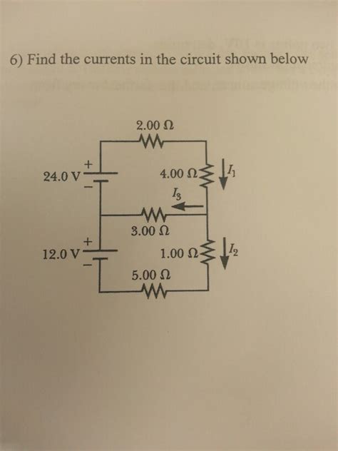 Solved 6 Find The Currents In The Circuit Shown Below 2 00