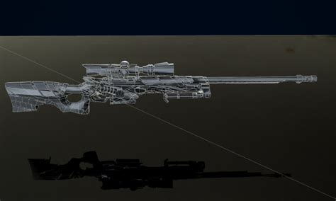 3d Red Awm Low Poly 3d Model In Machine Gun 3dexport
