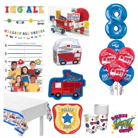 First Responder Birthday Party Supplies And Balloons Birthday Party