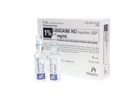 Hospira Lidocaine Hcl 1 10 Mg Ml Injection Ampule 5 Ml 5 Pk