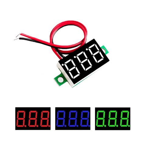 Hdiy 036 2선 미니사각 매입형 전압메타 레드블루 45v~30v 전압계 다이코리아 도매몰