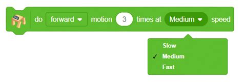 Do Action Times At Speed Pictoblox Block Quadruped Quarky
