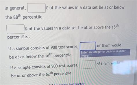 Solved In General Of The Values In A Data Set Lie At Or
