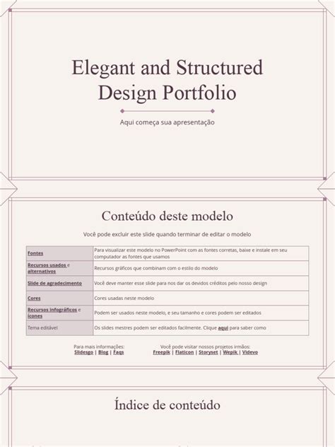 Elegant And Structured Design Portfolio By Slidesgo Pdf Liderança Marketing
