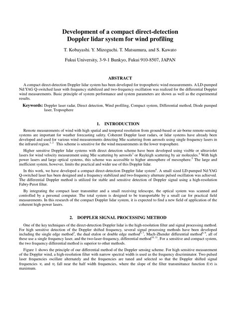 Pdf Development Of A Compact Direct Detection Doppler Lidar System