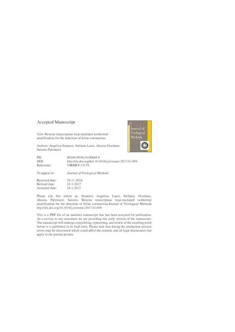pdf 2017 reverse transcriptase loop mediated isothermal amplification