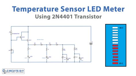 Temperature Sensor Led Meter Using 2n4401 Transistor