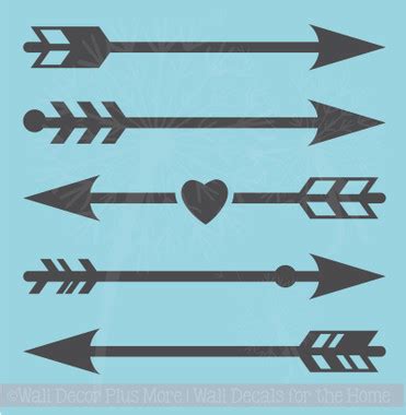 Arrow Vinyl Wall Decals Stickers Assorted Designs Set Of 5