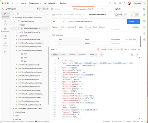 rest api schema for postman and more mikrotik