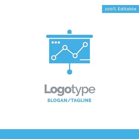 Chart Presentation Graph Projector Blue Solid Logo Template Place For