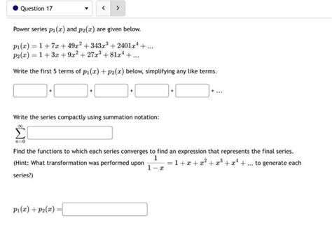 solved power series p1 x and p2 x are given below