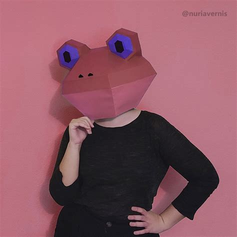 Frog Mask Make Your Own Frog Full Head Mask From Card Using This Pdf