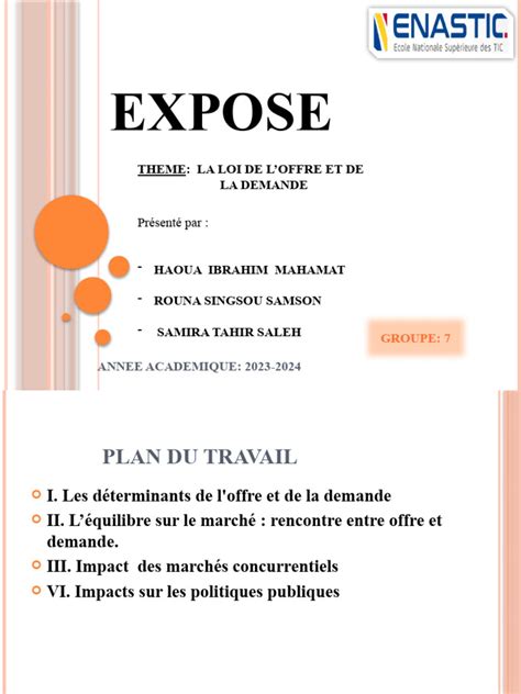 Présentation Exposé Pdf Offre Et Demande Prix
