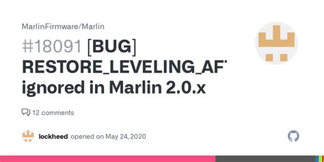 [bug] restore leveling after g28 ignored in marlin 2 0 x · issue 18091