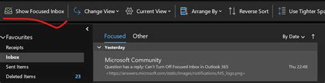 Cant Turn Off Focused Inbox In Outlook 365 Microsoft Community