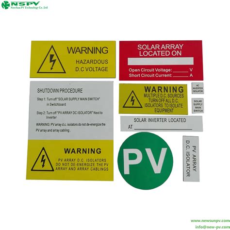 Solar Warning Labels Abs Pv Safety Stickers For Pv Systems