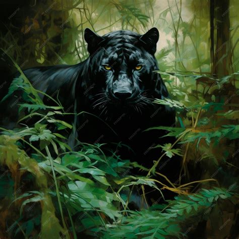 Premium Photo Image Of A Black Panther In The Forest