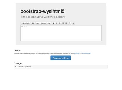 Bootstrap3 Wysiwyg By Bootstrap Wysiwyg A Undefined Template Built