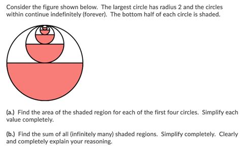 Consider The Figure Shown Below The Largest Circle Has Radius 2 And The Circles Within Continue