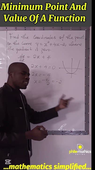 Finding Minimum Point And Value Of A Function Youtube