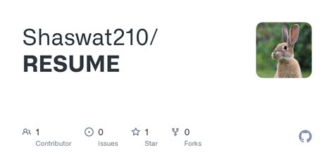 GitHub Shaswat210 RESUME