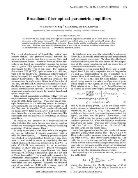 Pdf Broadband Fiber Optical Parametric Amplifiers Dokumen Tips
