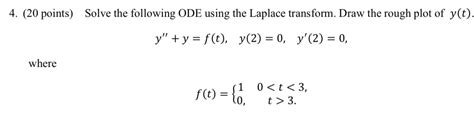 Solved (20 ﻿points) ﻿Solve the following ODE using the | Chegg.com