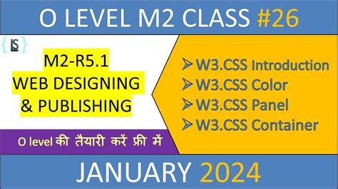 W3css Framework 1 O Level Web Design Class O Level M2 Class O