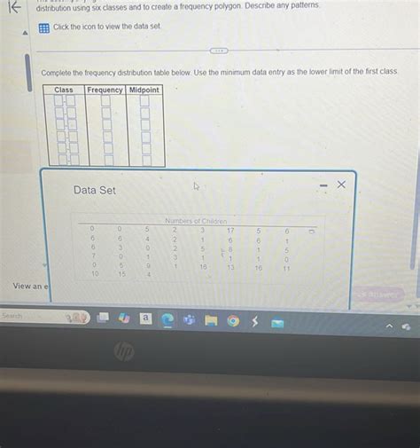 Distribution Using Six Classes And To Create A Frequency Polygon
