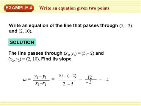 EXAMPLE 4 Write An Equation Given Two Points