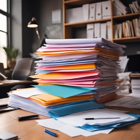 Premium Ai Image Stack Of Papers