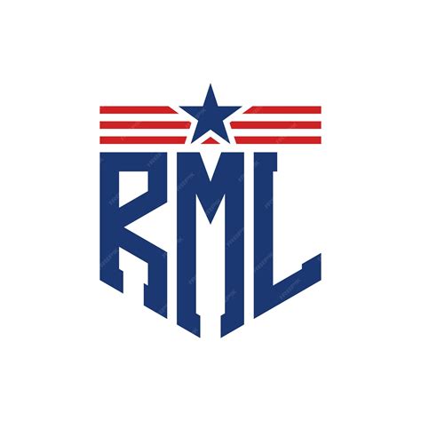 Premium Vector Patriotic Rml Logo With Star And American Flag Straps Letter Rml Logo With Usa Flag