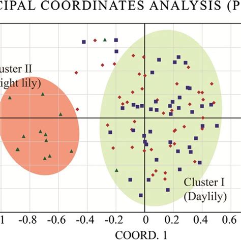 Principal Coordinate Analysis Pcoa Of 104 Hemerocallis Accessions