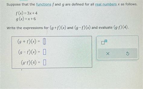 Solved Suppose That The Functions F And G Are Defined For Chegg Com