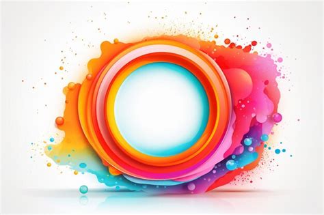 Abstract Colorful Circular Blank Frame Design Premium Ai Generated Image