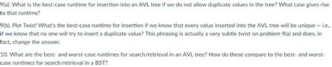 Solved 9a What Is The Best Case Runtime For Insertion