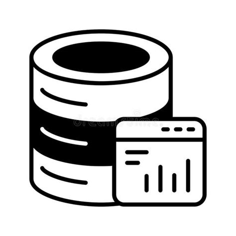 Bar Chart With Database Showing Concept Vector Of Database Analysis Premium Icon Stock Vector