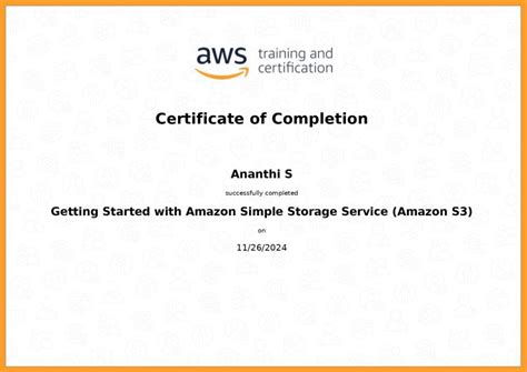 Aws Cloudcomputing Amazons3 Certification Learningneverstops Ananthi S