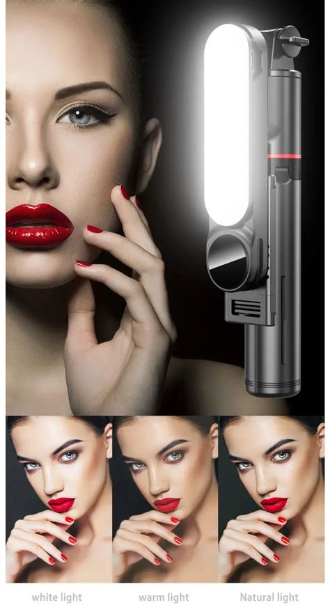 충전 조명이 있는 안정적인 셀카봉 삼각대 무선 리모컨이 있는 44인치 확장형 셀카봉 및 삼각대 스탠드 360 Temu Republic Of Korea